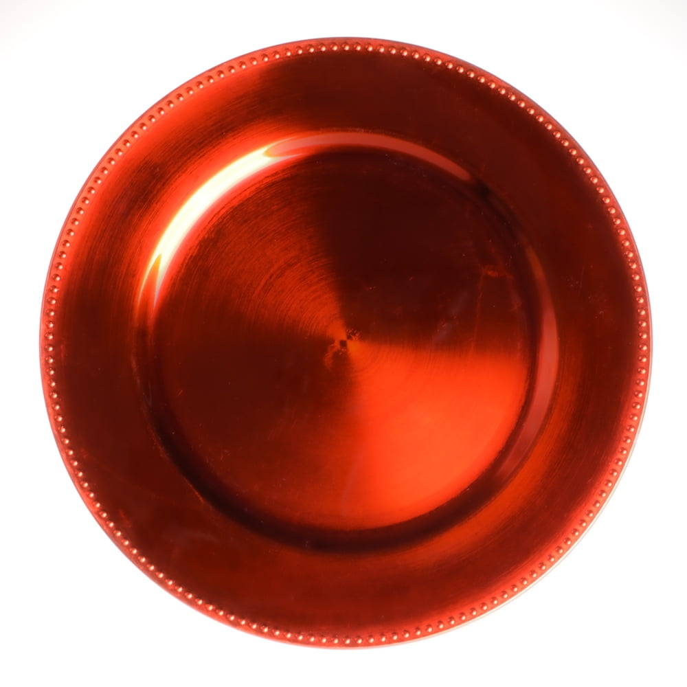 Richland Beaded Charger Plate 13" Orange Set of 48 - Walmart.com