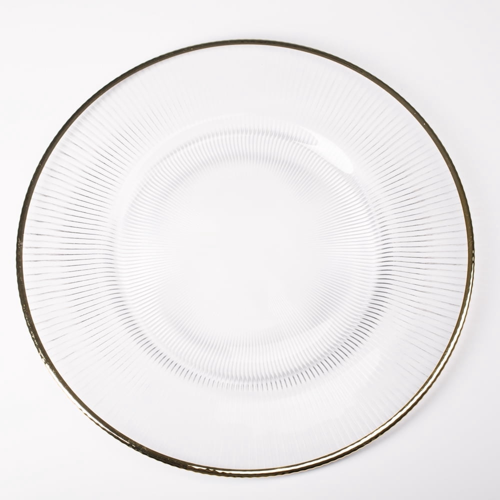 Richland Glass Charger Plate, Gold Rim, 13