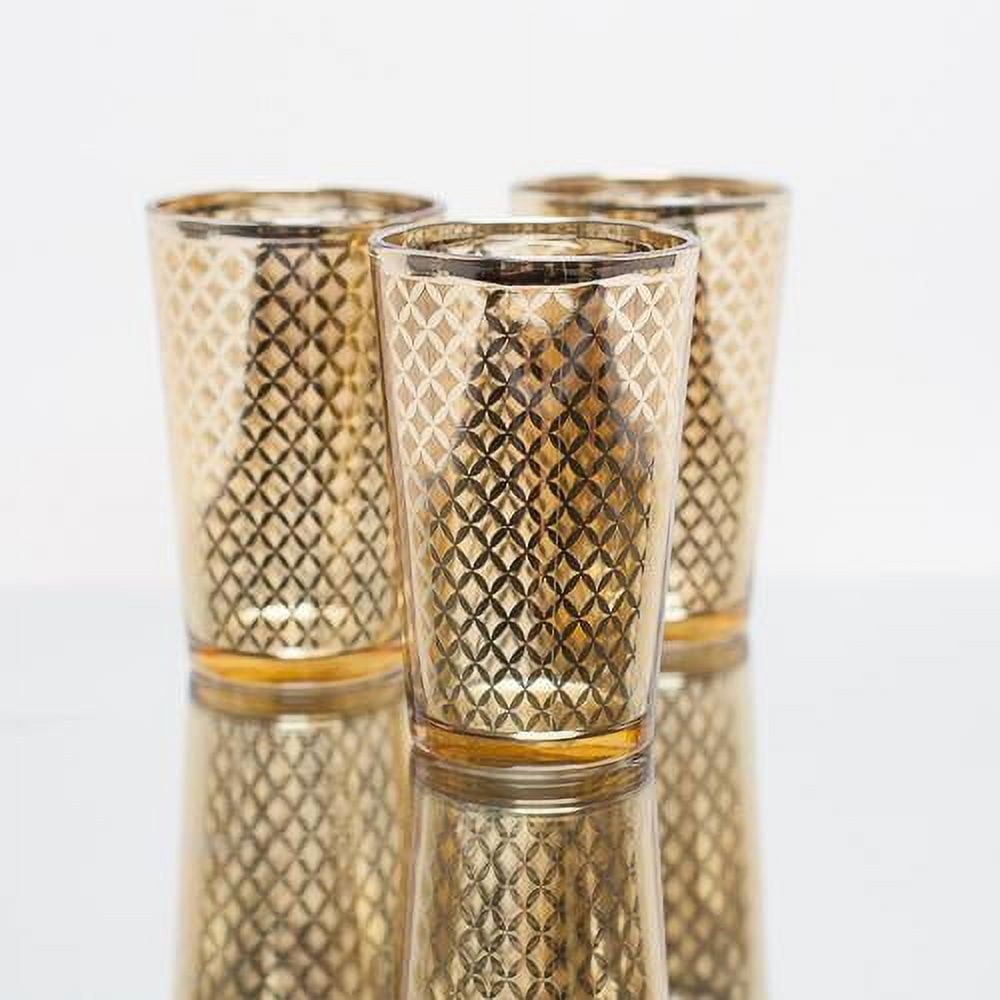 Richland Gold Lattice Glass Candle Holder - Large Set of 48 - Walmart.com