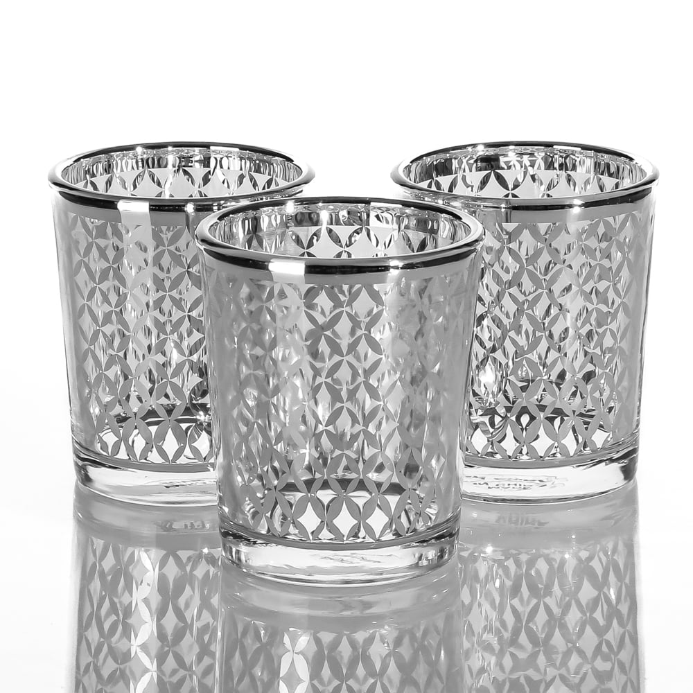 Richland Silver Lattice Glass Holder - Small Set of 12 - Walmart.com