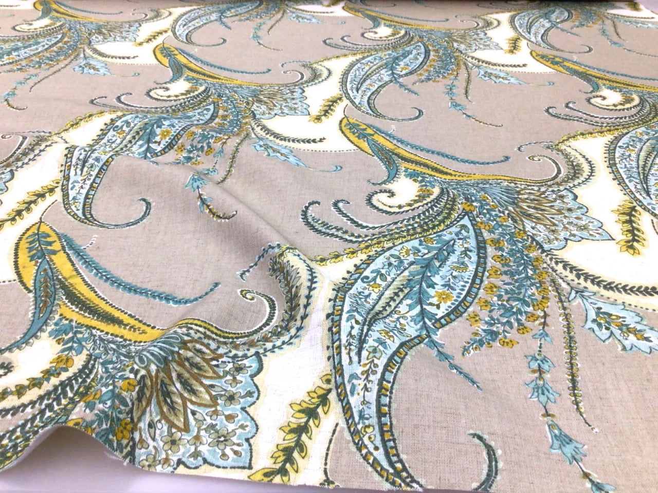 Richloom Upholstery Linen Fabric Rimbly Dune Paisley Floral OO46 - Walmart.com