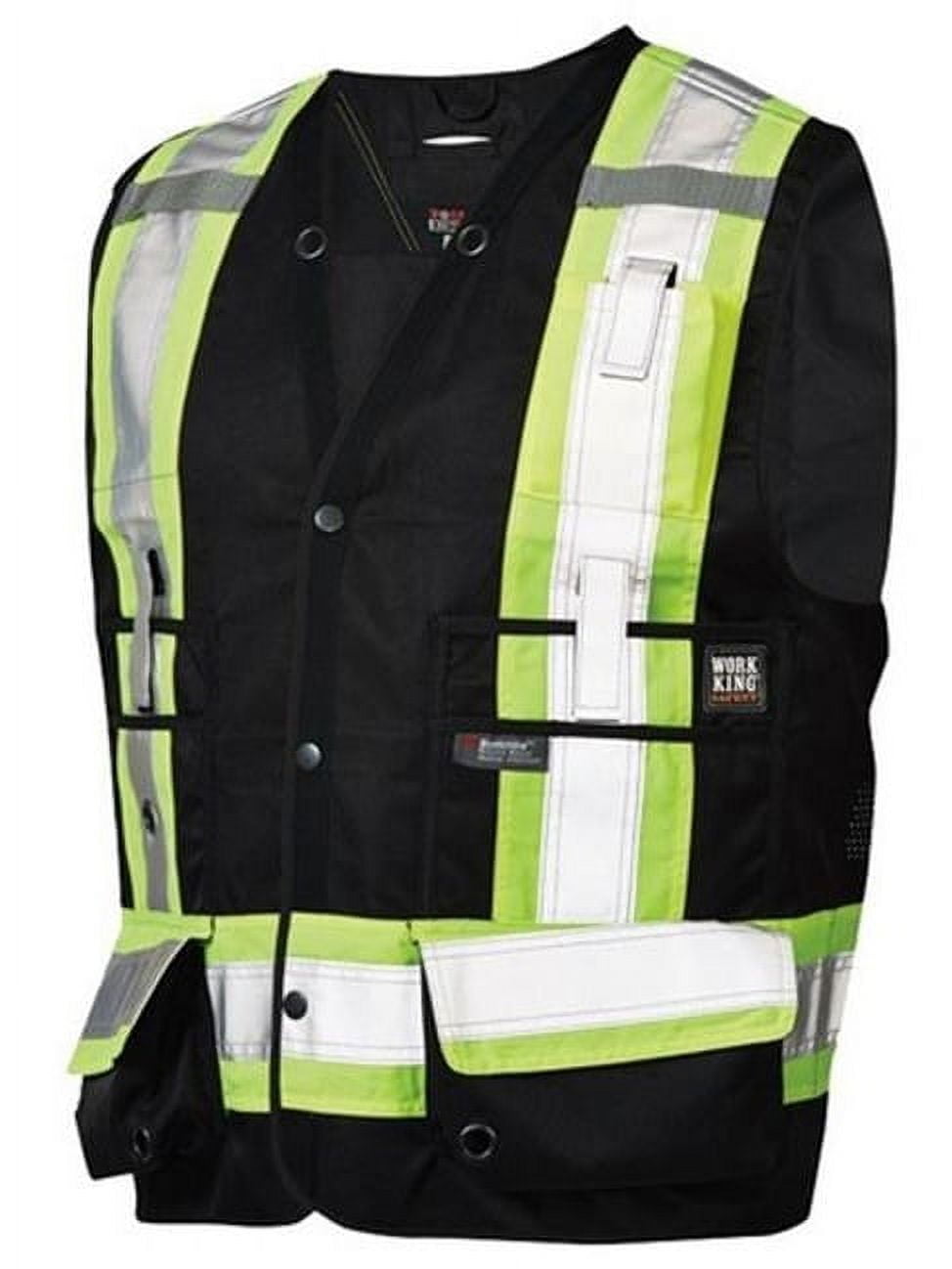 Richlu S31321BL2X Surveyor Black Vest with 2 inch Silver 3m Scotchlite ...
