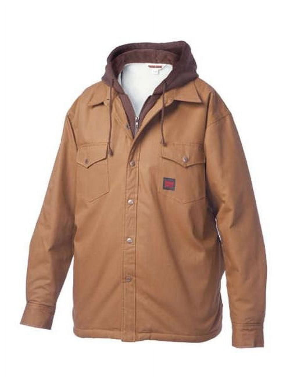 Richlu i6U316BRM Mens 8oz. Duck Shirt with Hood Sherpa Lined Snap ...