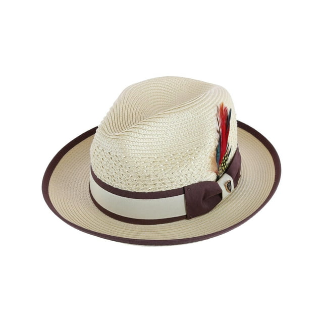 Richman Brothers Polybraid Fedora Hat with Grossgrain Ribbon and ...