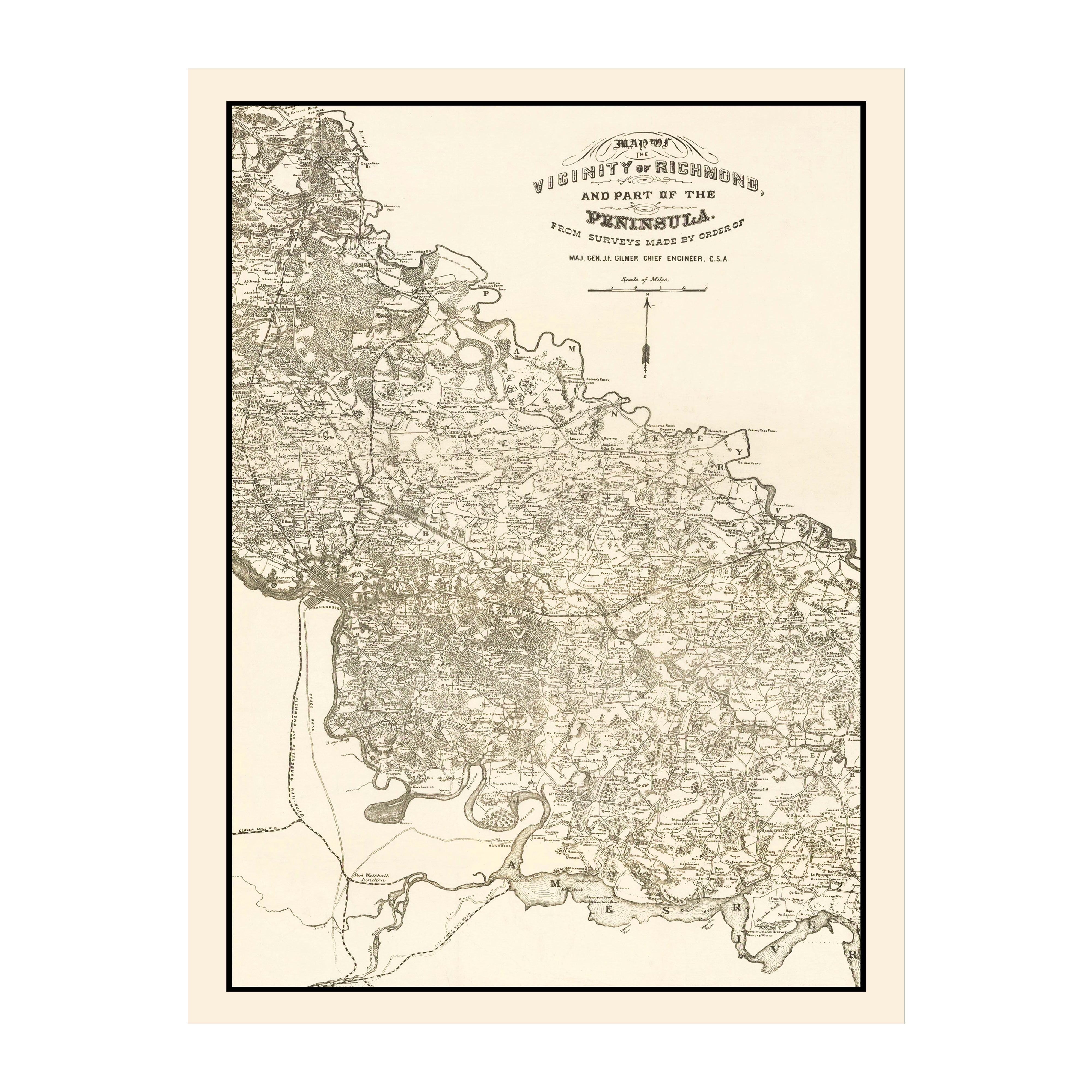 Richmond Art, 1867 Vintage Map of Richmond Virginia, VA History Wall Decor Gift, Old Richmond ...