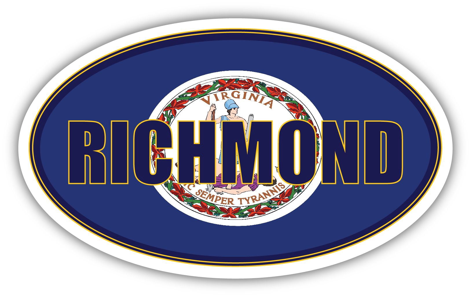Richmond City Virginia State Flag | VA Flag Richmond County Oval State ...