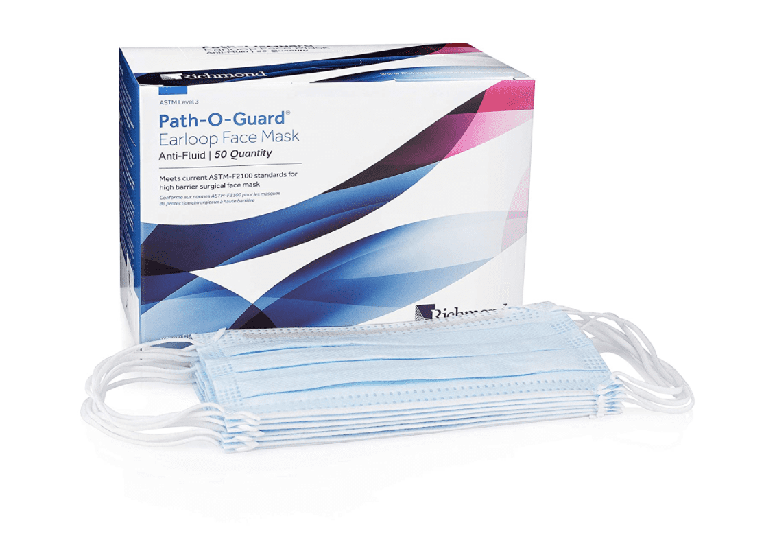 Richmond Dental & Medical 400582 Path-O-Guard Level 3 Face Mask, Anti ...