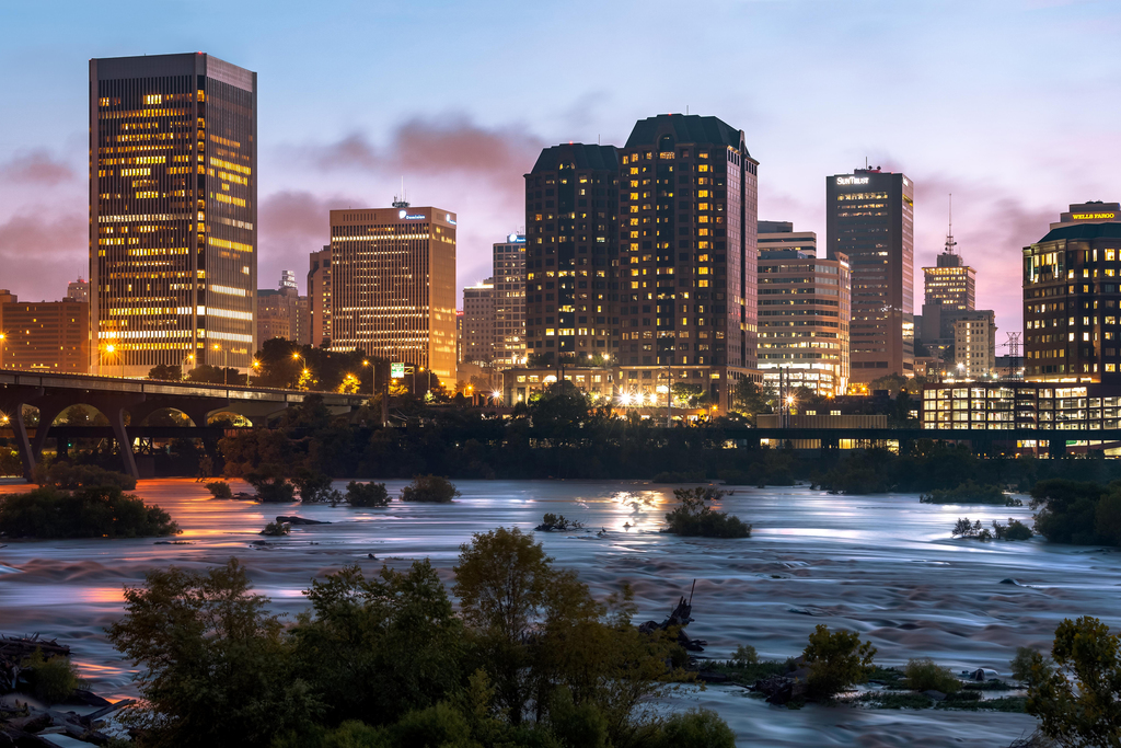 Richmond Virginia Skyline Along James River Photo Photograph Cool Wall ...