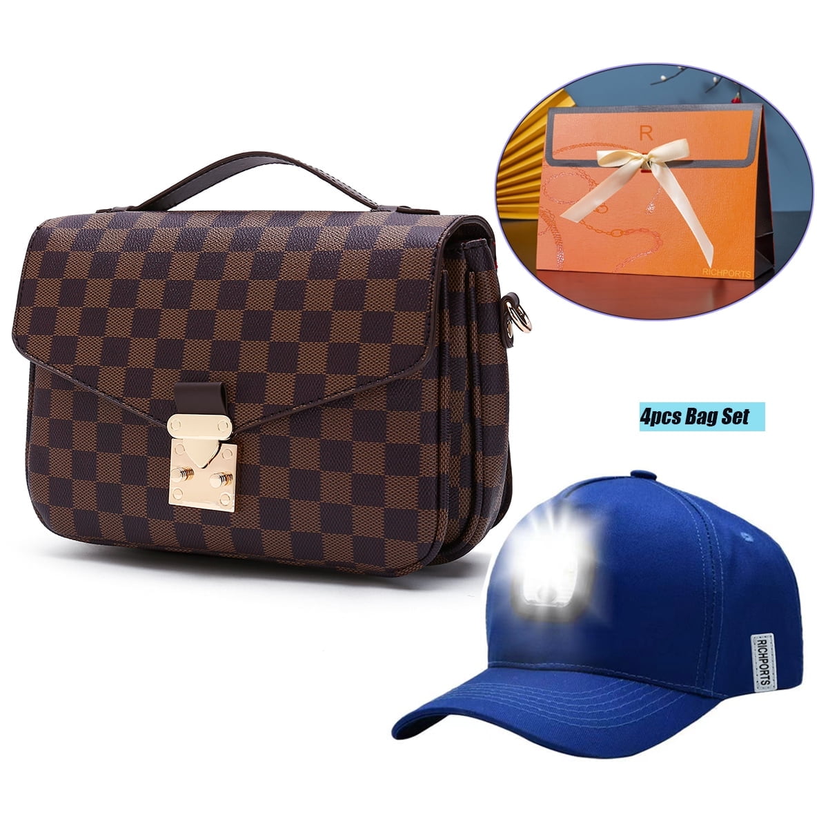 GOWELL Checkered Tote Women's Bags Shoulder Crossbody Handbags With ...