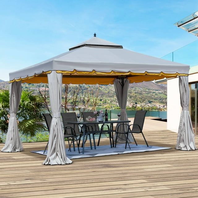 Richryce 12’ x 12’ Outdoor Gazebo Canopy, Aluminum Frame Soft Top ...