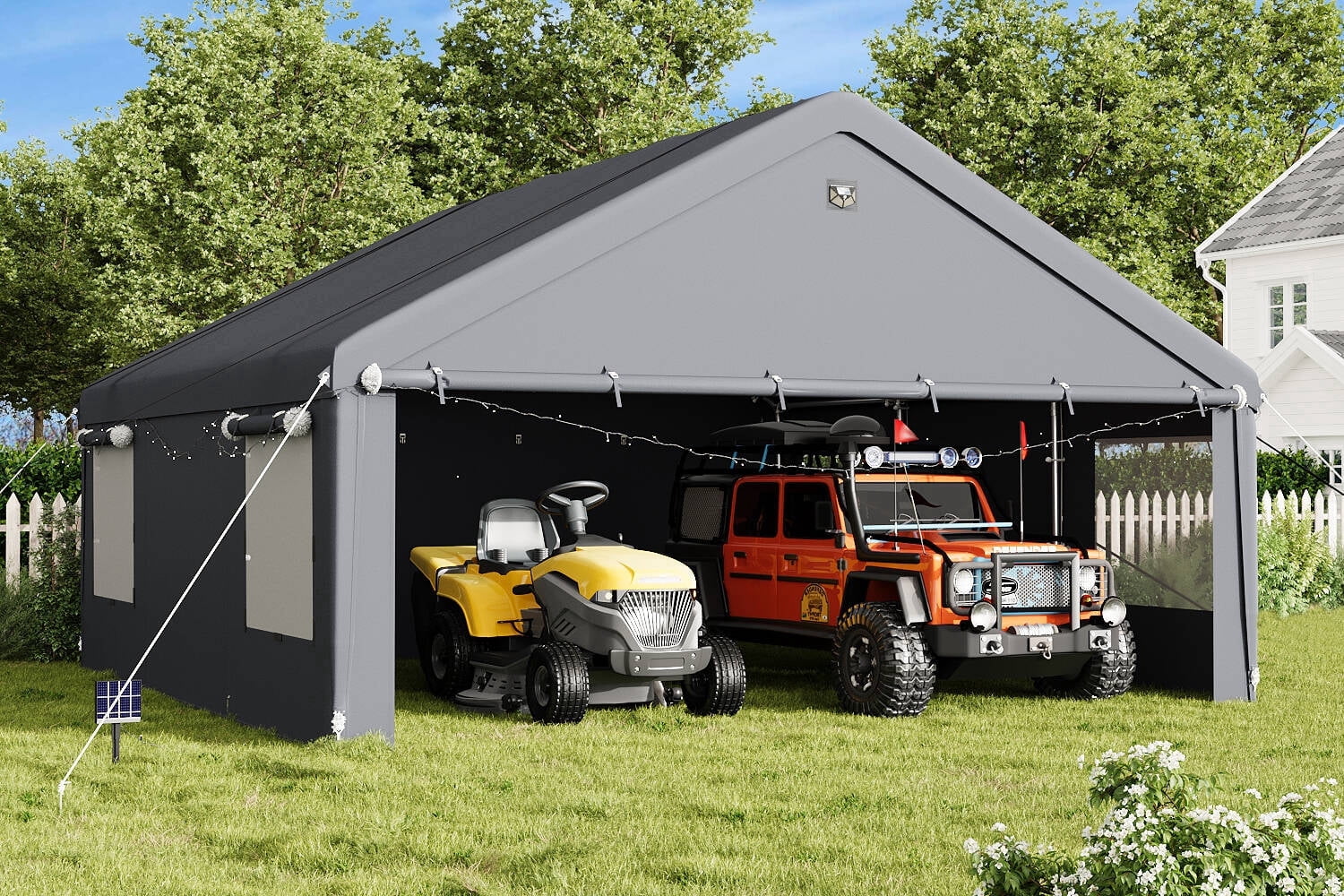 Richryce 20x20 Carport, Heavy Duty Outdoor Garage Metal Carport with ...