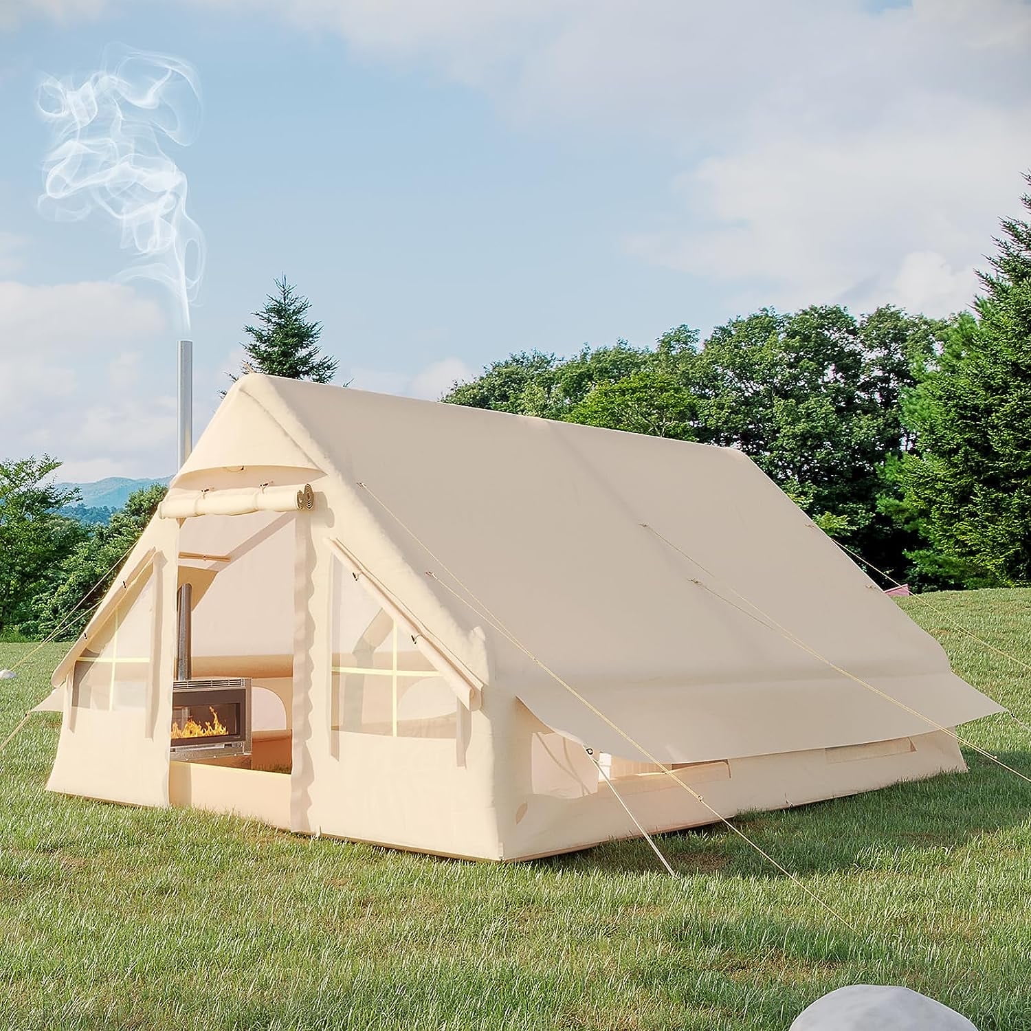 Richryce XL Inflatable Camping Tent, Waterproof, UV-Resistant, Cold ...