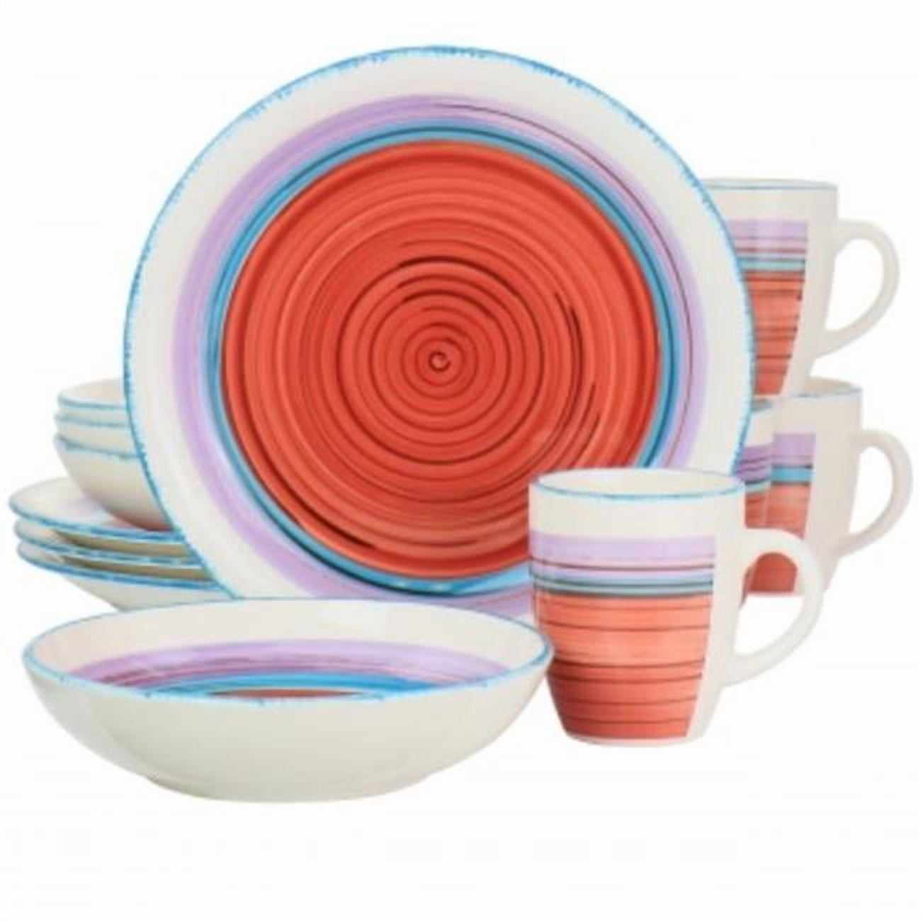 Richvale Round Durastone Dinnerware Set, Red - 12 Piece - Walmart.com