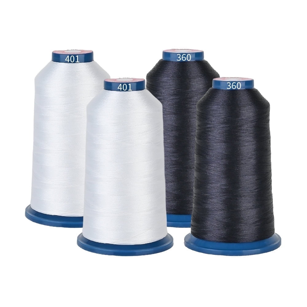 Richword Polyester embroidery Thread, 4000M 40WT, 4 Rolls2Black2White ...