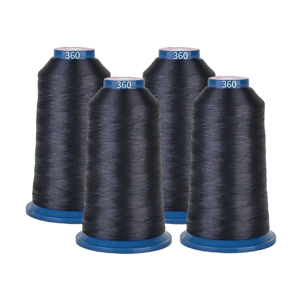 RICHWORD 4 Black Embroidery Thread 4 Rolls 4000M 40WT Polyester Thread ...