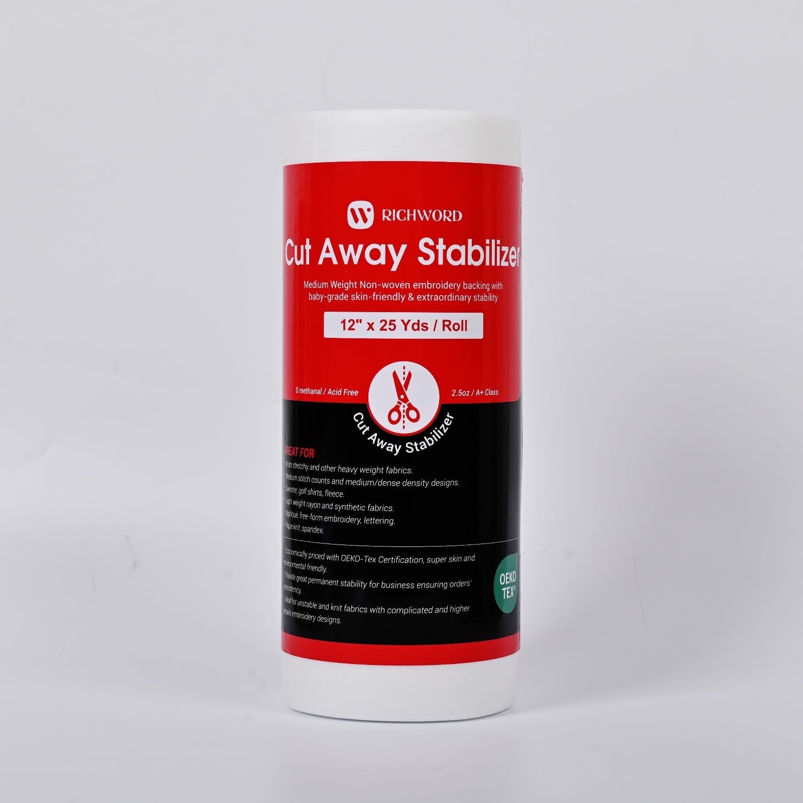 Richword Cut Away Machine Embroidery Stabilizer Backing 12" x 25 Yd ...