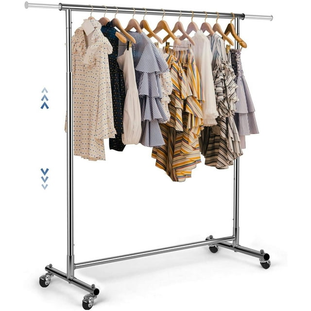 Richya 100lbs Heavy Duty Adjustable Rolling Clothes Rack ,Garment Rack ...