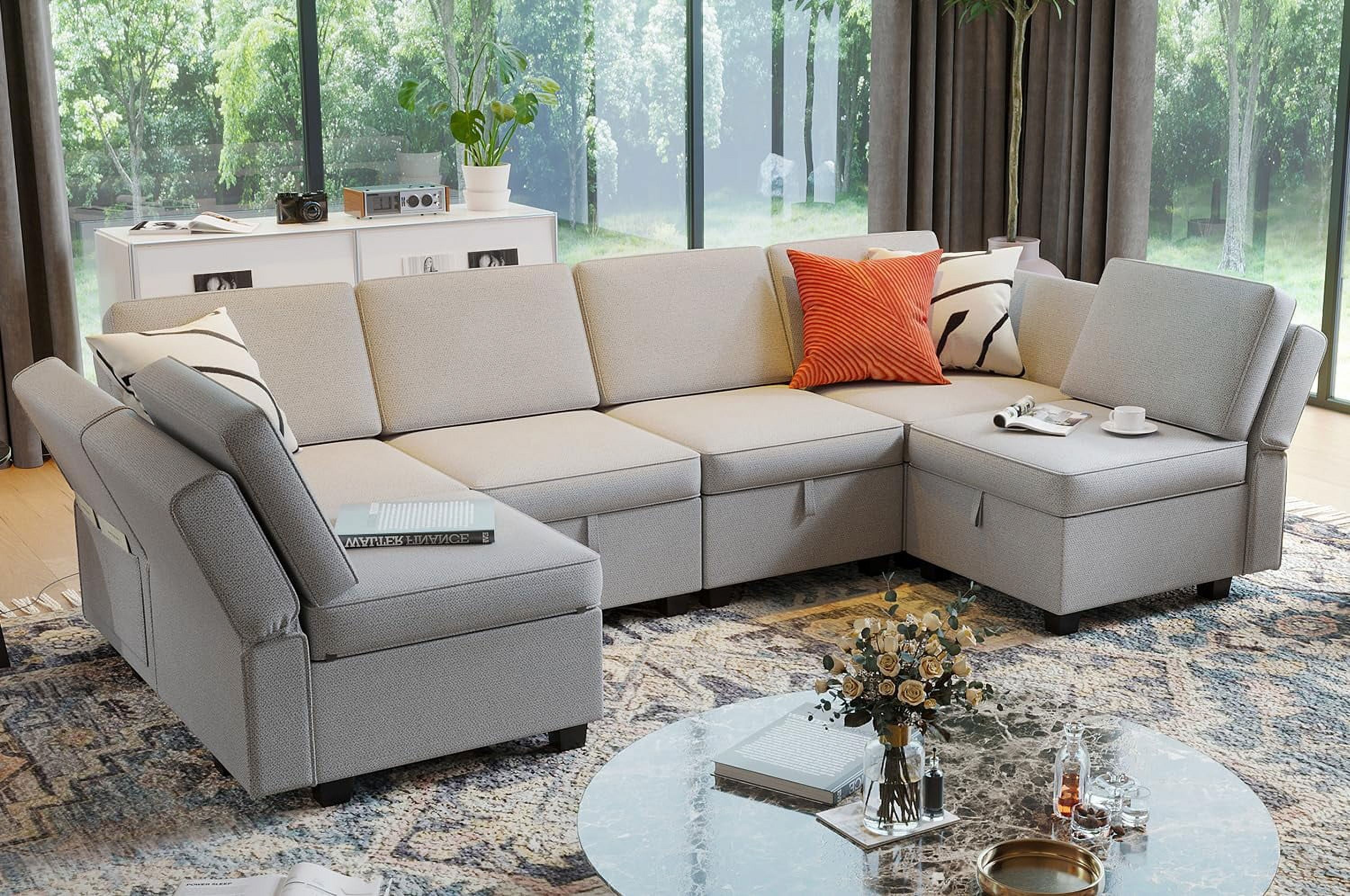 Richya Modular Sofa Sectional U Shaped Couch with Storage Reversible ...