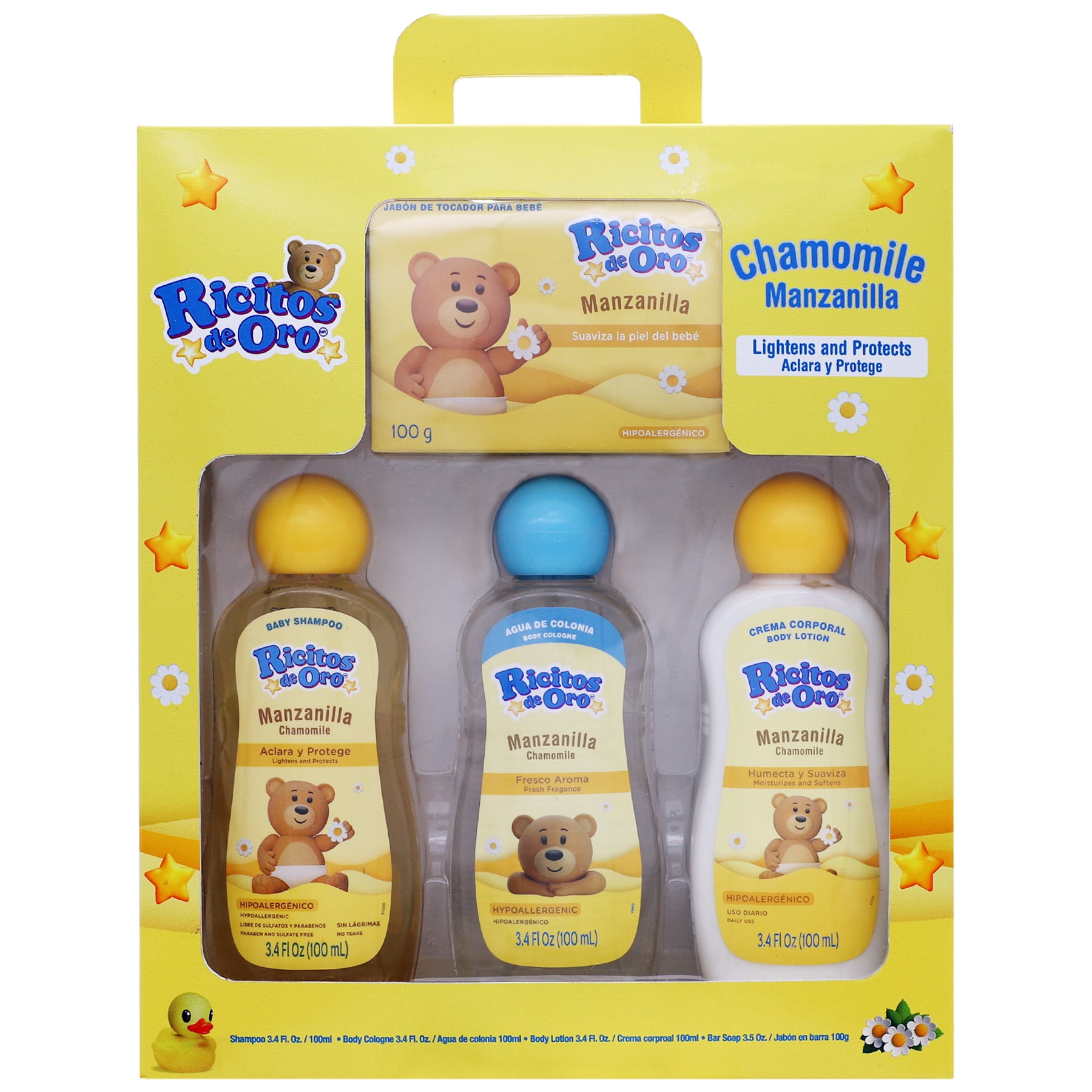 Ricitos de Oro Chamomile Baby Kit, Shampoo, Soap, Lotion and Body ...