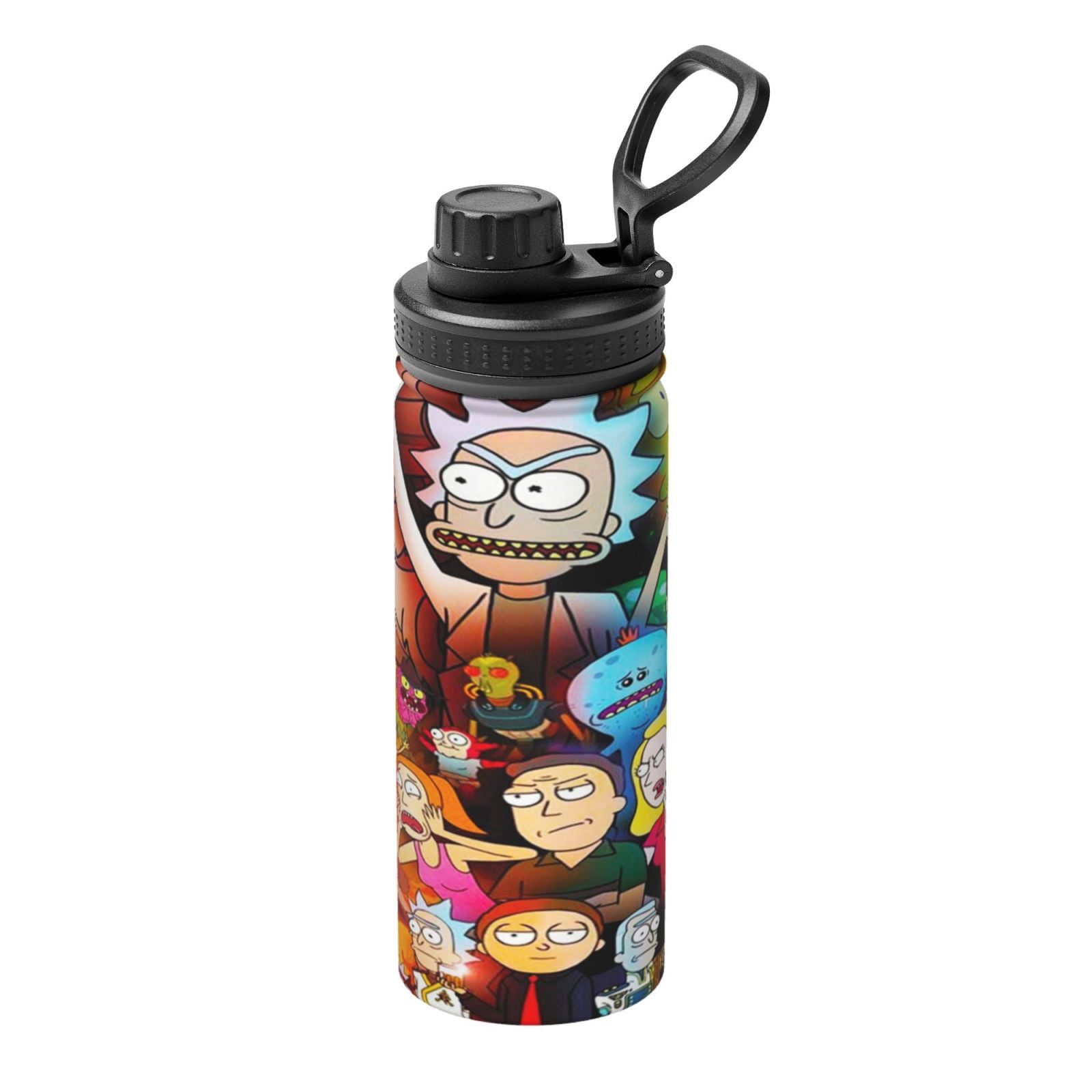 Rick And Morty 18oz Insulated Water Bottle With Handle, Stainless Steel ...