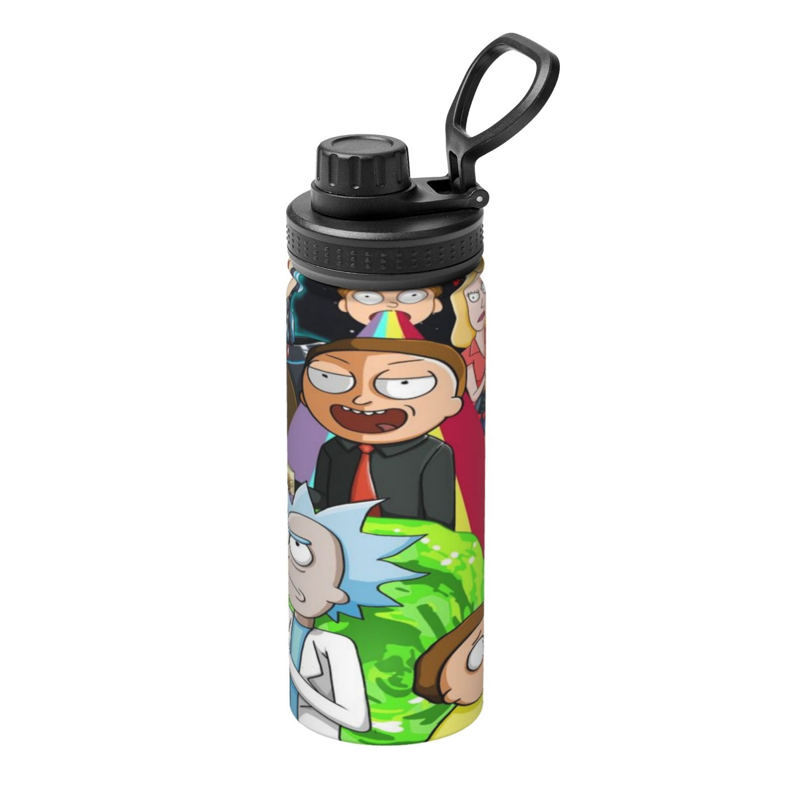 Rick And Morty 18oz Insulated Water Bottle With Handle, Stainless Steel ...
