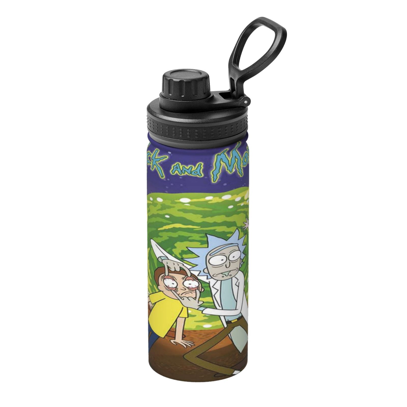 Rick And Morty 18oz Insulated Water Bottle With Handle, Stainless Steel ...