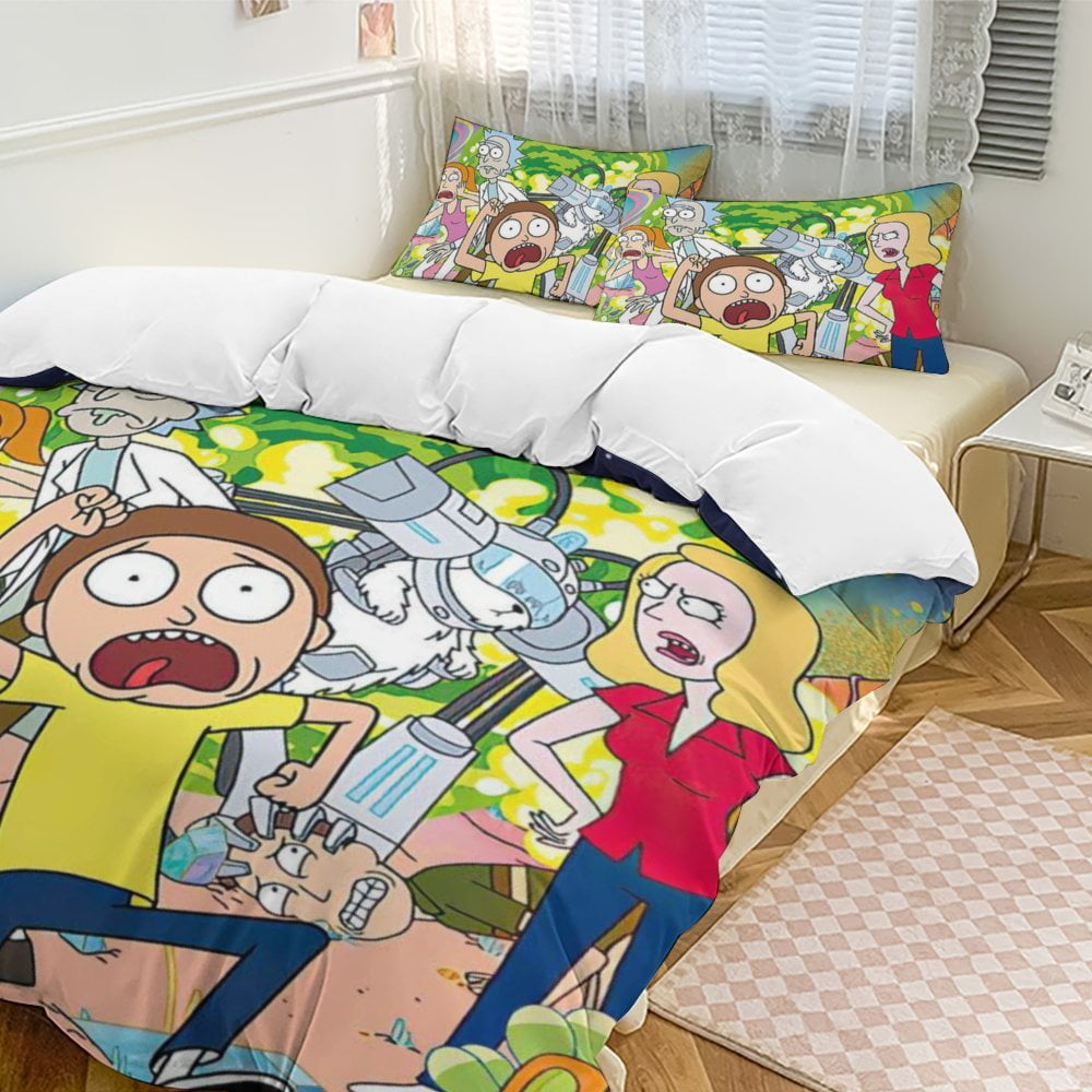 Rick And Morty 3-Piece Bedding Set Soft Warm And Comfortable Bed Set ...