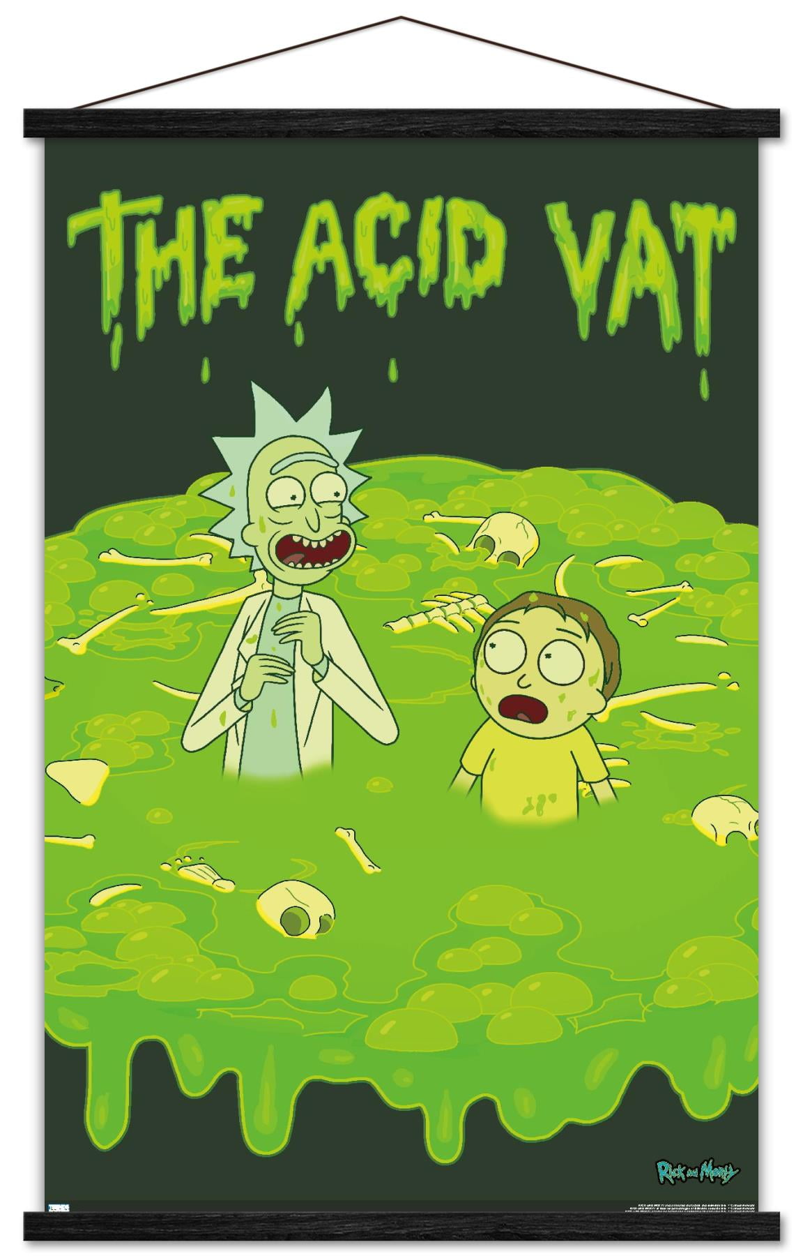 Rick And Morty - Acid Vat Wall Poster with Wooden Magnetic Frame, 22. ...