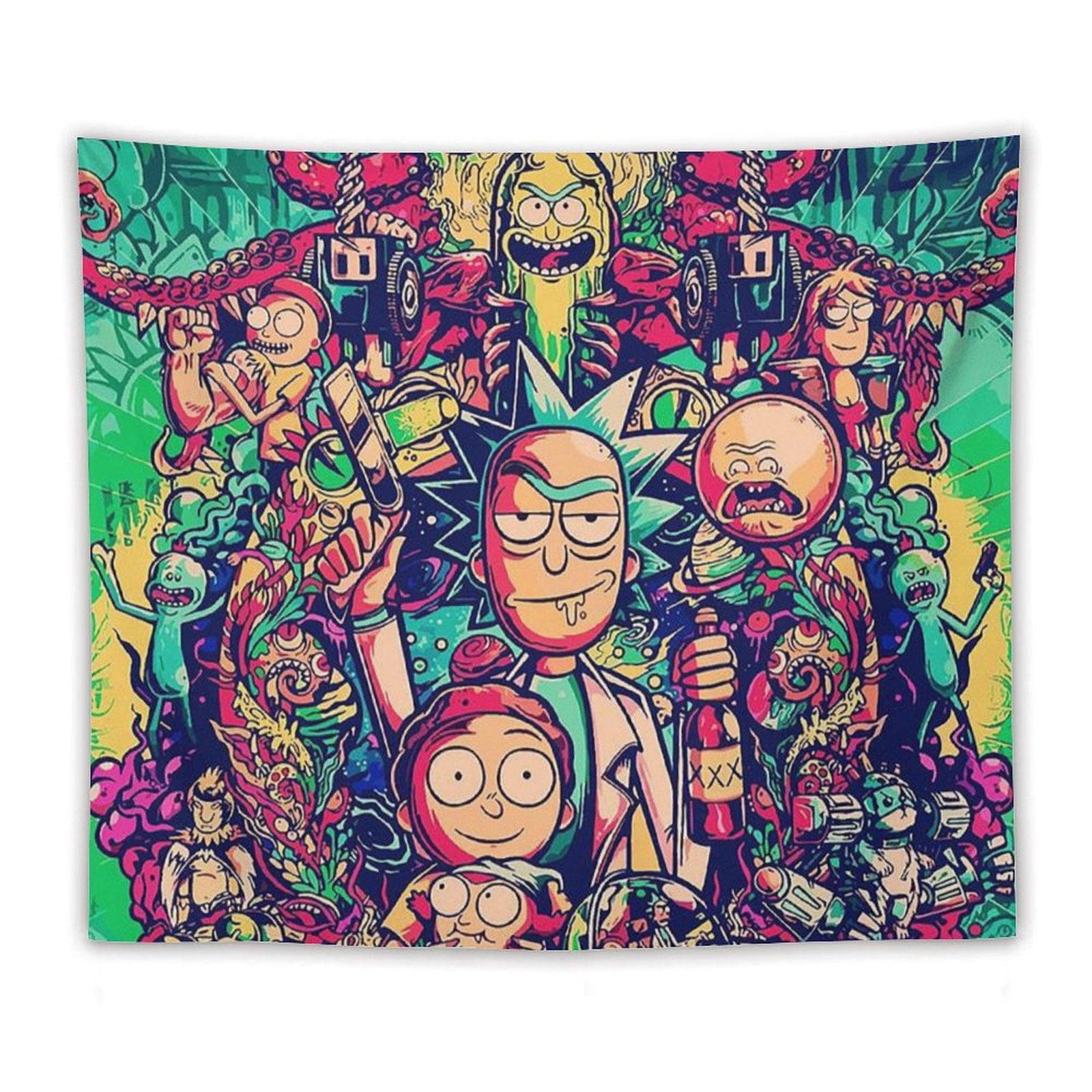 Rick And Morty Anime Wall Tapestrys Bedroom Room Decor Wall Hanging for ...