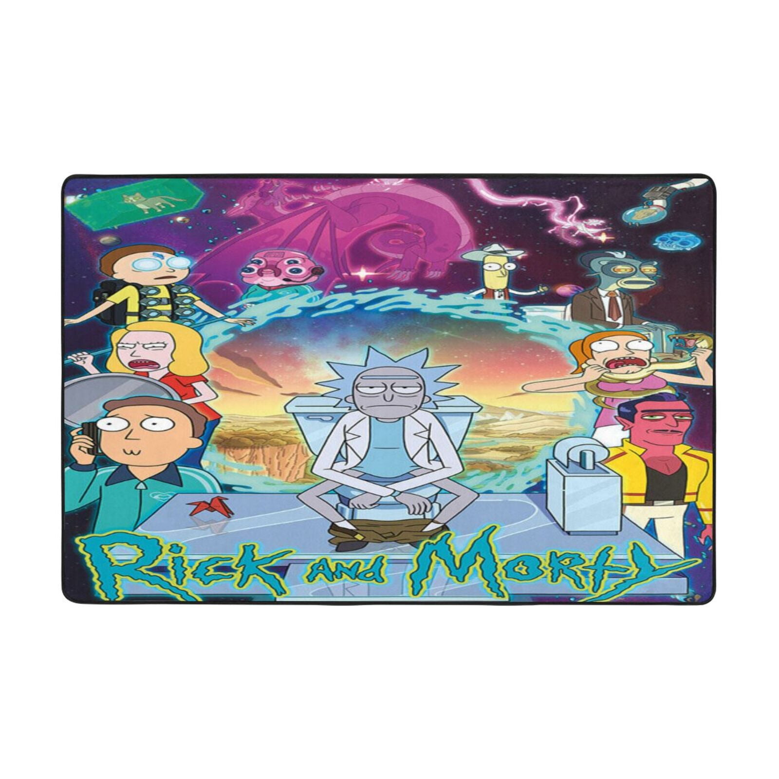 Rick and Mor-t Area Rug Cartoon Rugs Non-Slip Soft Carpet Soft Floor ...