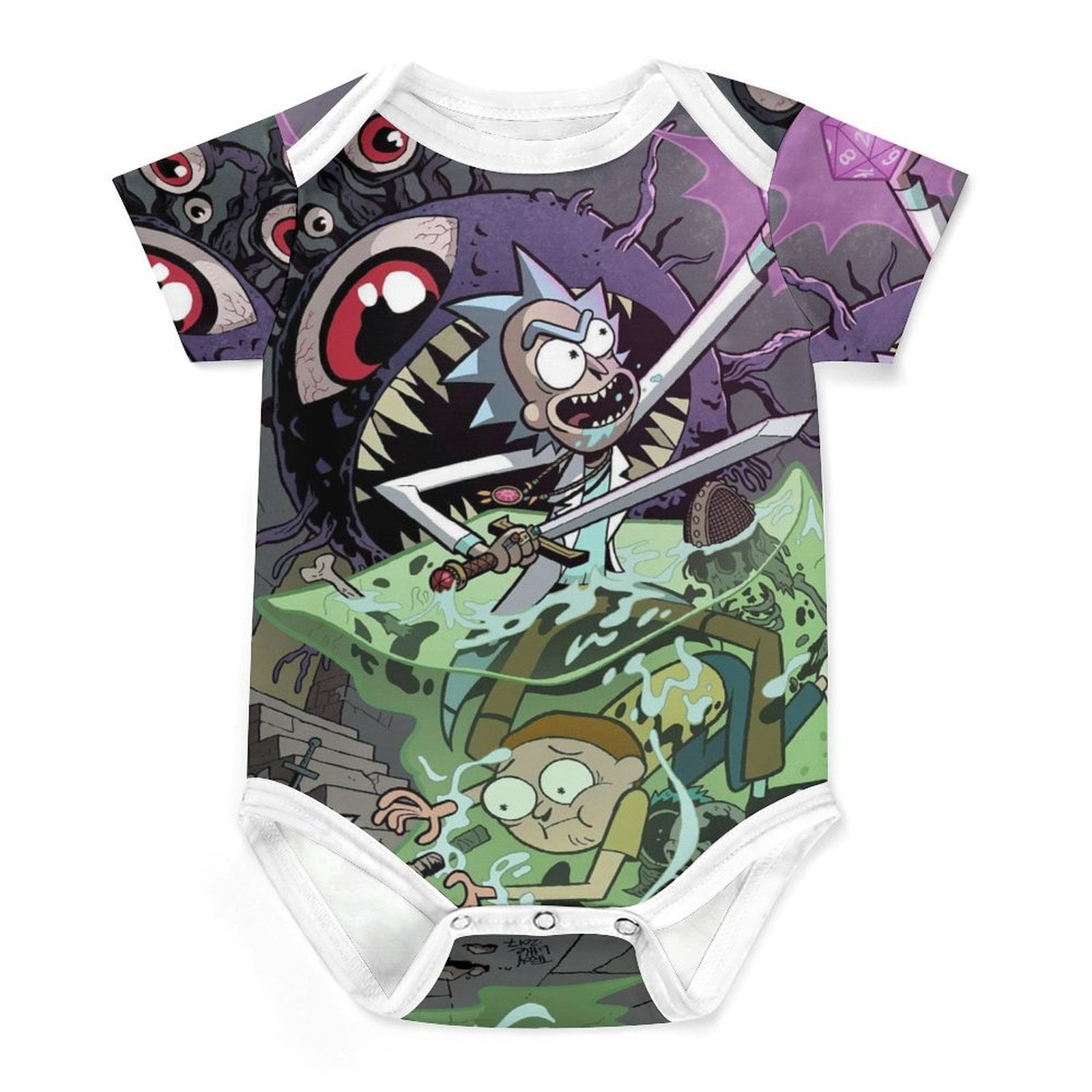 Rick And Morty Baby Boy Girl Short Sleeve Romper Clothing Set Print ...