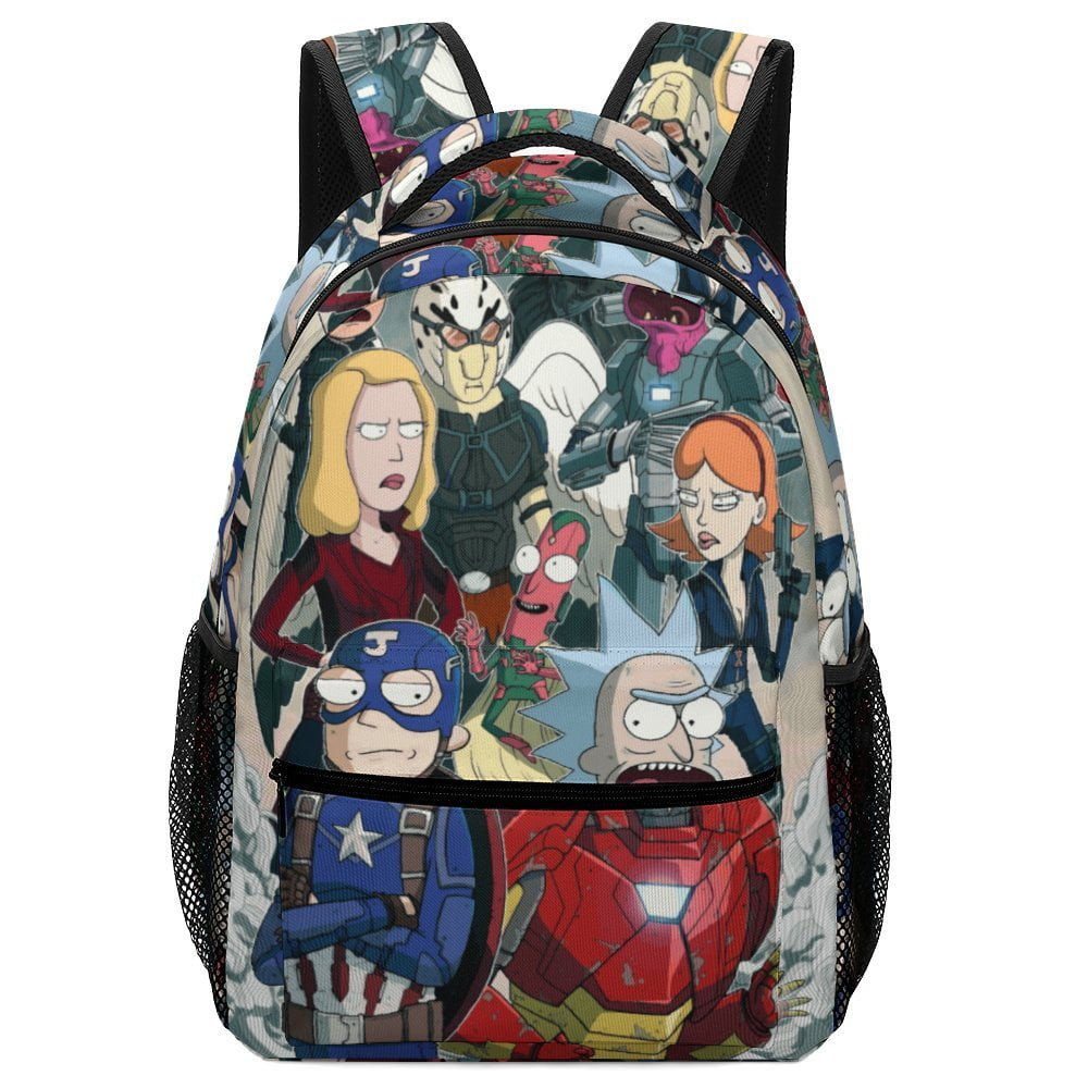 Rick and Morty Backpack with Safety Whistle, Comfortable Cute Bag ...