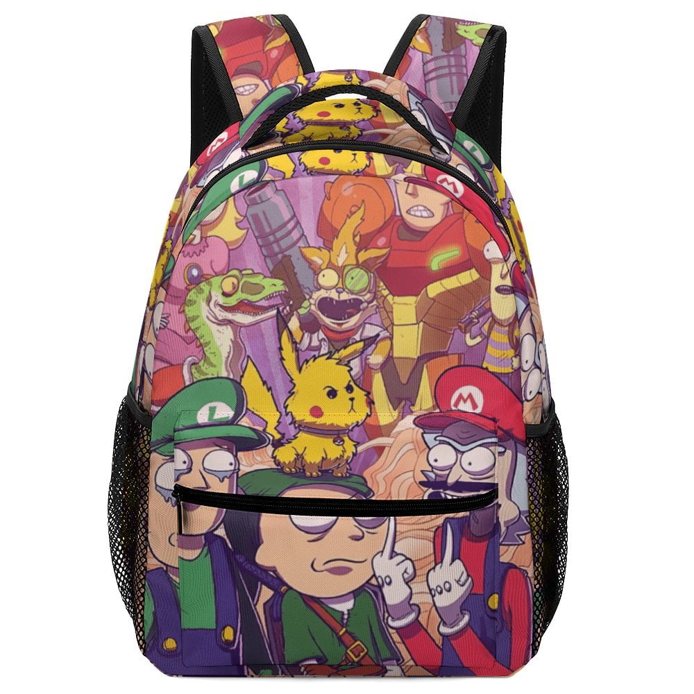 Rick and Morty Backpack with Safety Whistle, Comfortable Cute Bag ...