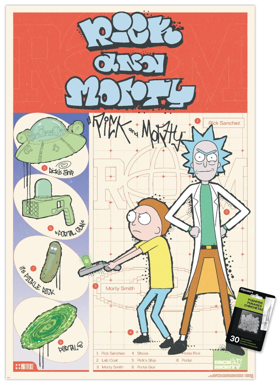 Rick And Morty: Bodega - Multiverse Wall Poster with Push Pins, 22.375 ...
