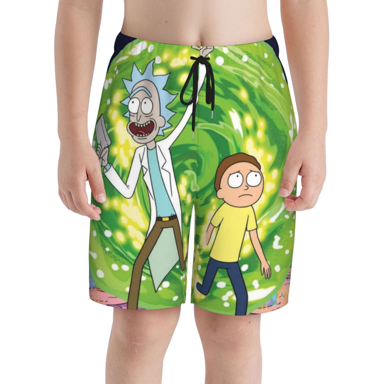Rick And Morty Boy'S Swim Trunks Quick Dry Board Shorts Kids Beach Swim ...