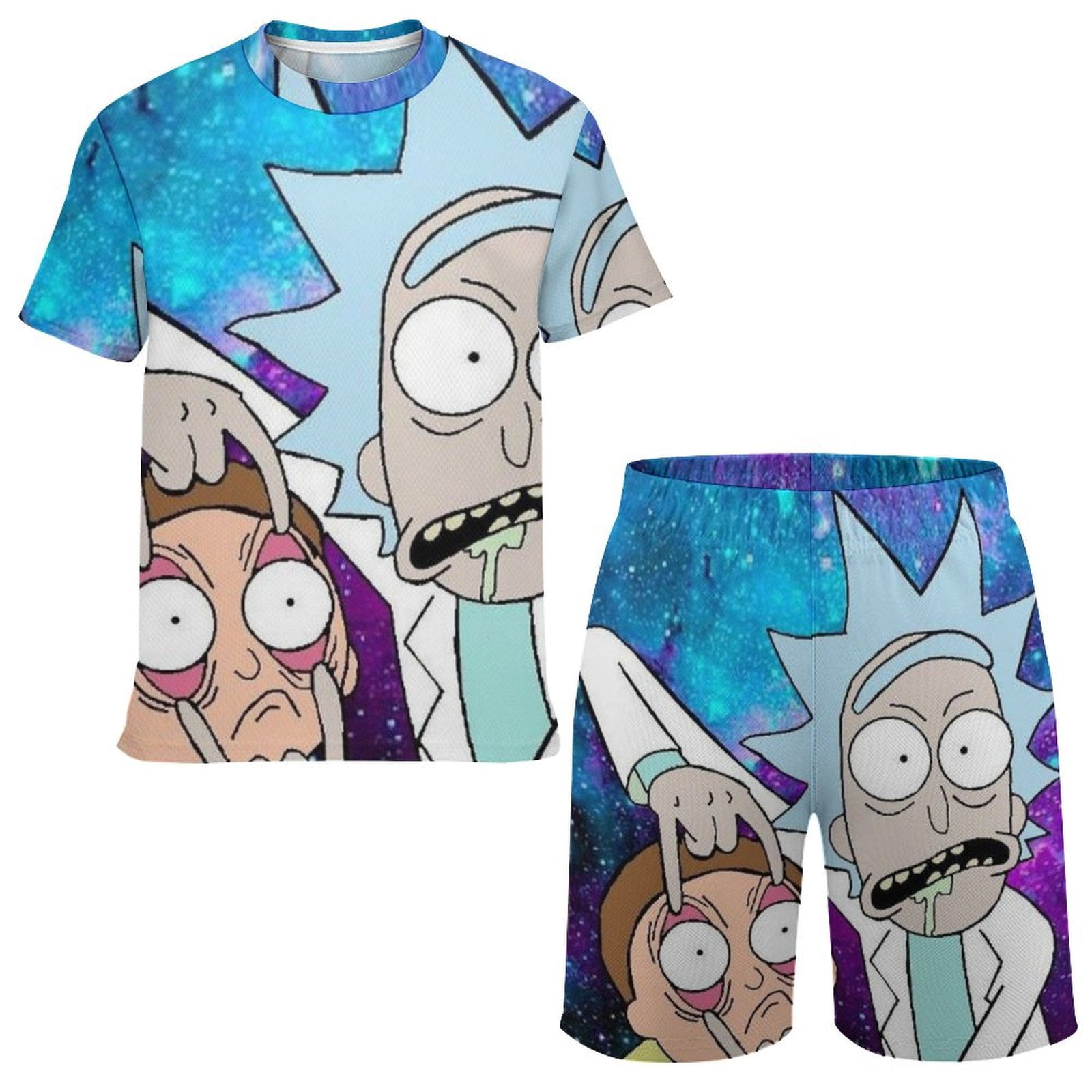 Rick And Morty Boys Short Sleeve Mesh T-Shirt And Shorts Outfit Set ...