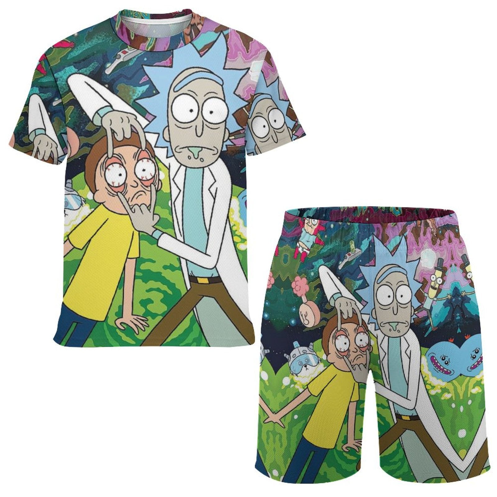 Rick And Morty Boys Short Sleeve Mesh T-Shirt And Shorts Outfit Set ...