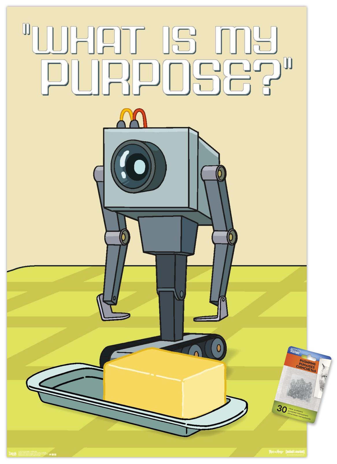 Rick And Morty - Butter Bot Wall Poster with Push Pins, 22.375" x 34 ...