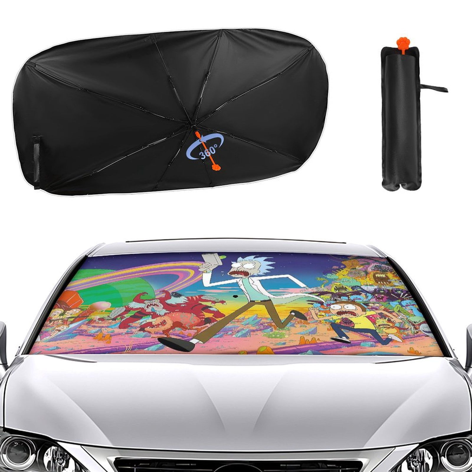 Rick And Morty Car Windshield Sun Shade Umbrella, UV Protection & Heat ...