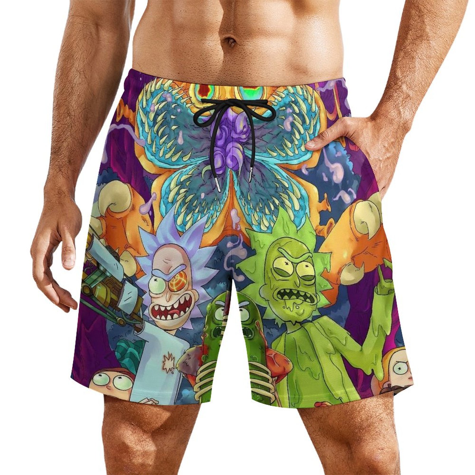 Rick And Morty Characters Men's Board Shorts Swim Trunks Quick Dry ...