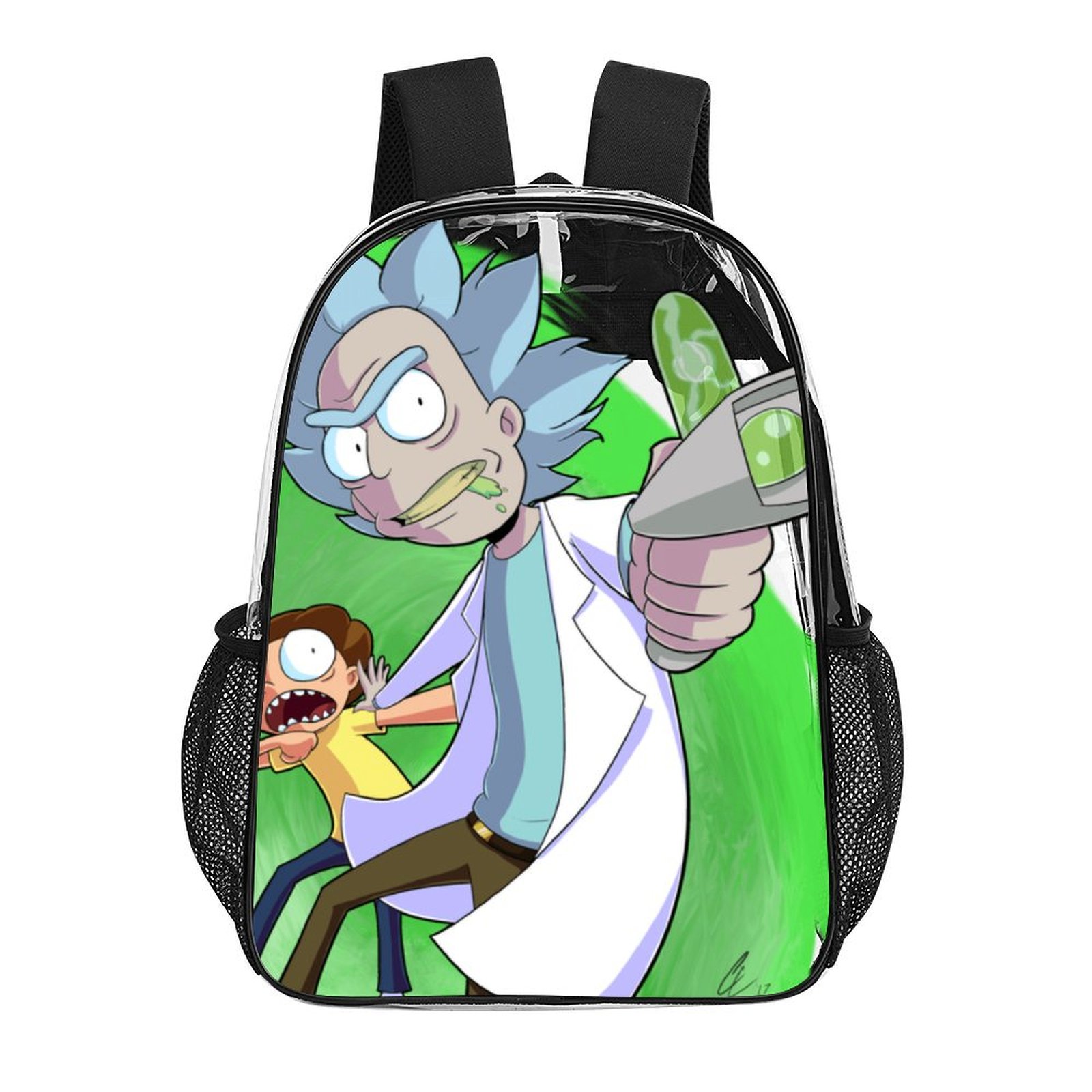 Rick And Morty Clear Backpack Heavy Duty See Through Book Bag ...