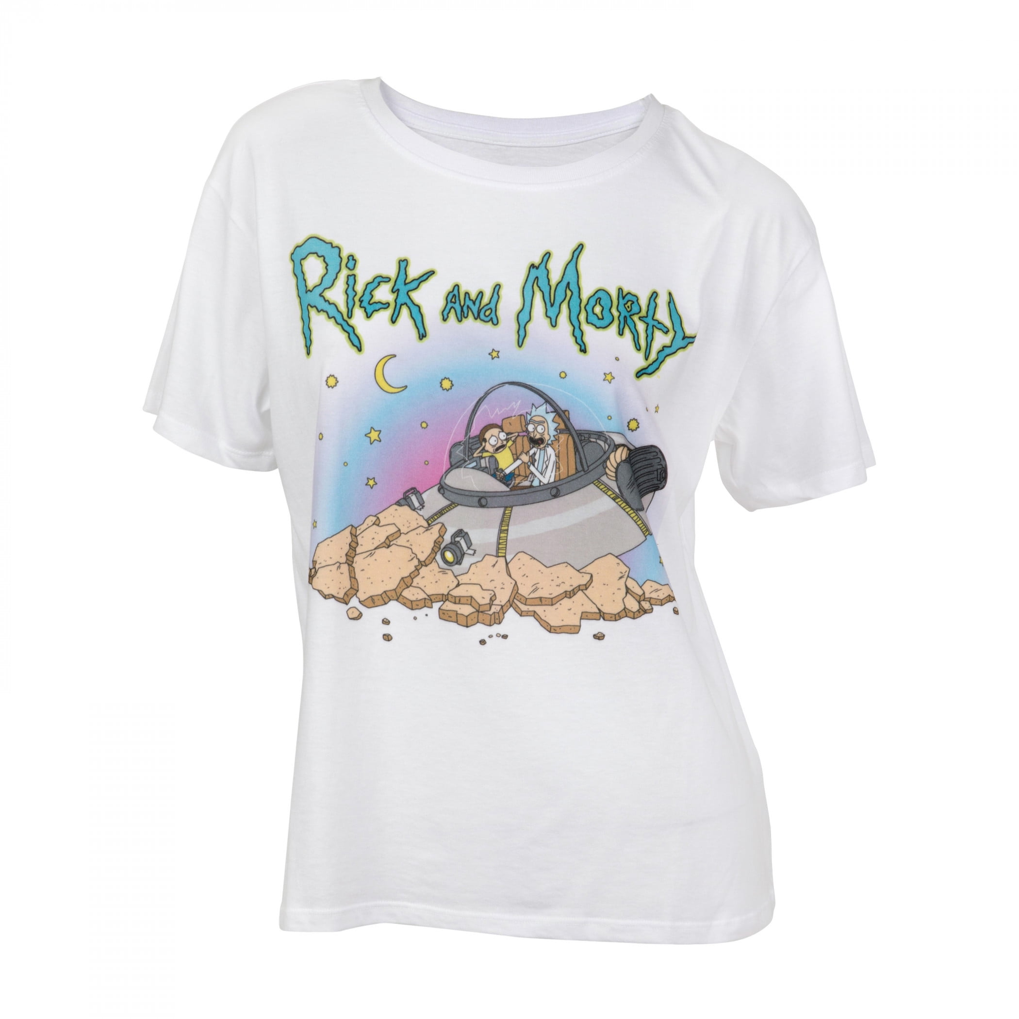 Rick & Morty 869628-xlarge Rick & Morty Crash Landing Juniors Cotton T ...