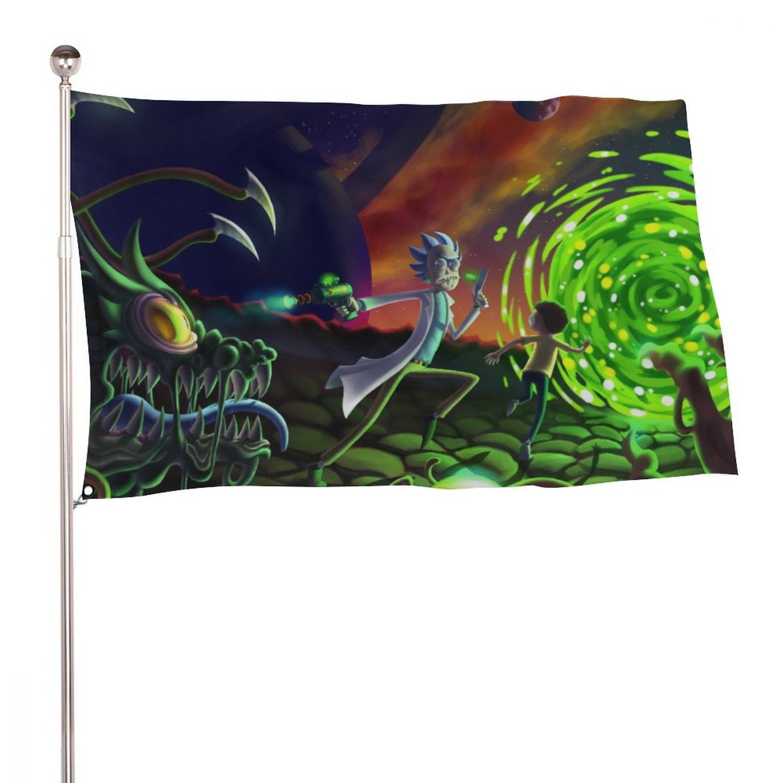 Rick And Morty Garden Banner - Double-Sided House Outdoor Flag for Yard ...