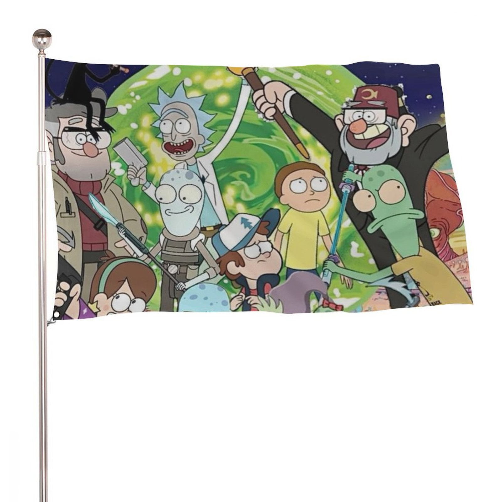 Rick And Morty Garden Banner - Double-Sided House Outdoor Flag for Yard ...