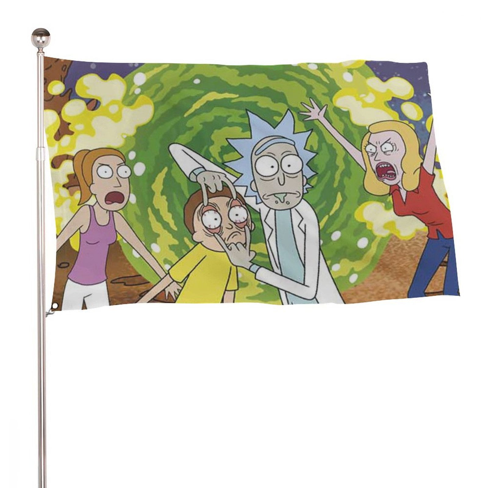 Rick And Morty Garden Banner - Double-Sided House Outdoor Flag for Yard ...