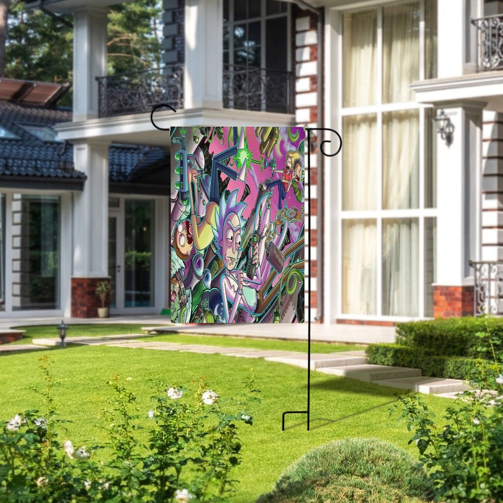 Rick And Morty Garden Banner - Double-Sided House Outdoor Flag for Yard ...