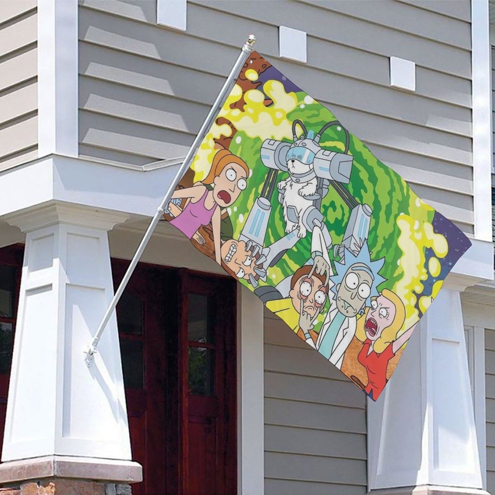 Rick And Morty Garden Banner - Double-Sided House Outdoor Flag for Yard ...