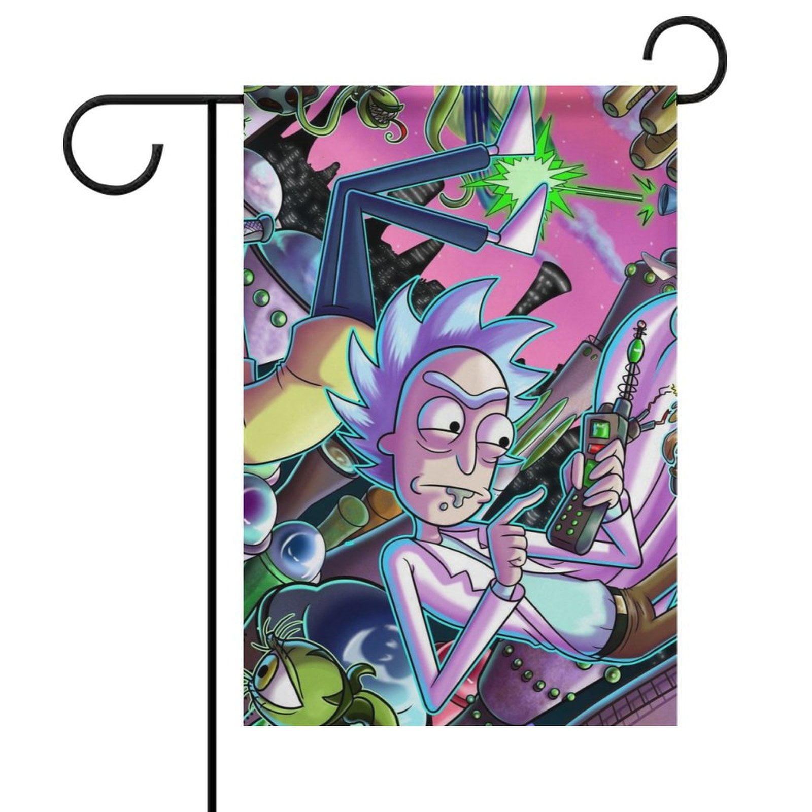 Rick And Morty Garden Banner - Double-Sided House Outdoor Flag for Yard ...