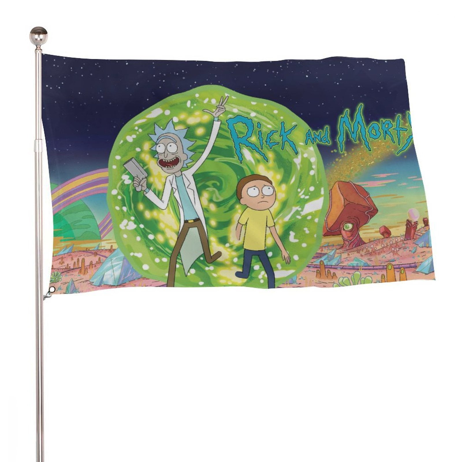 Rick And Morty Garden Banner - Double-Sided House Outdoor Flag for Yard ...