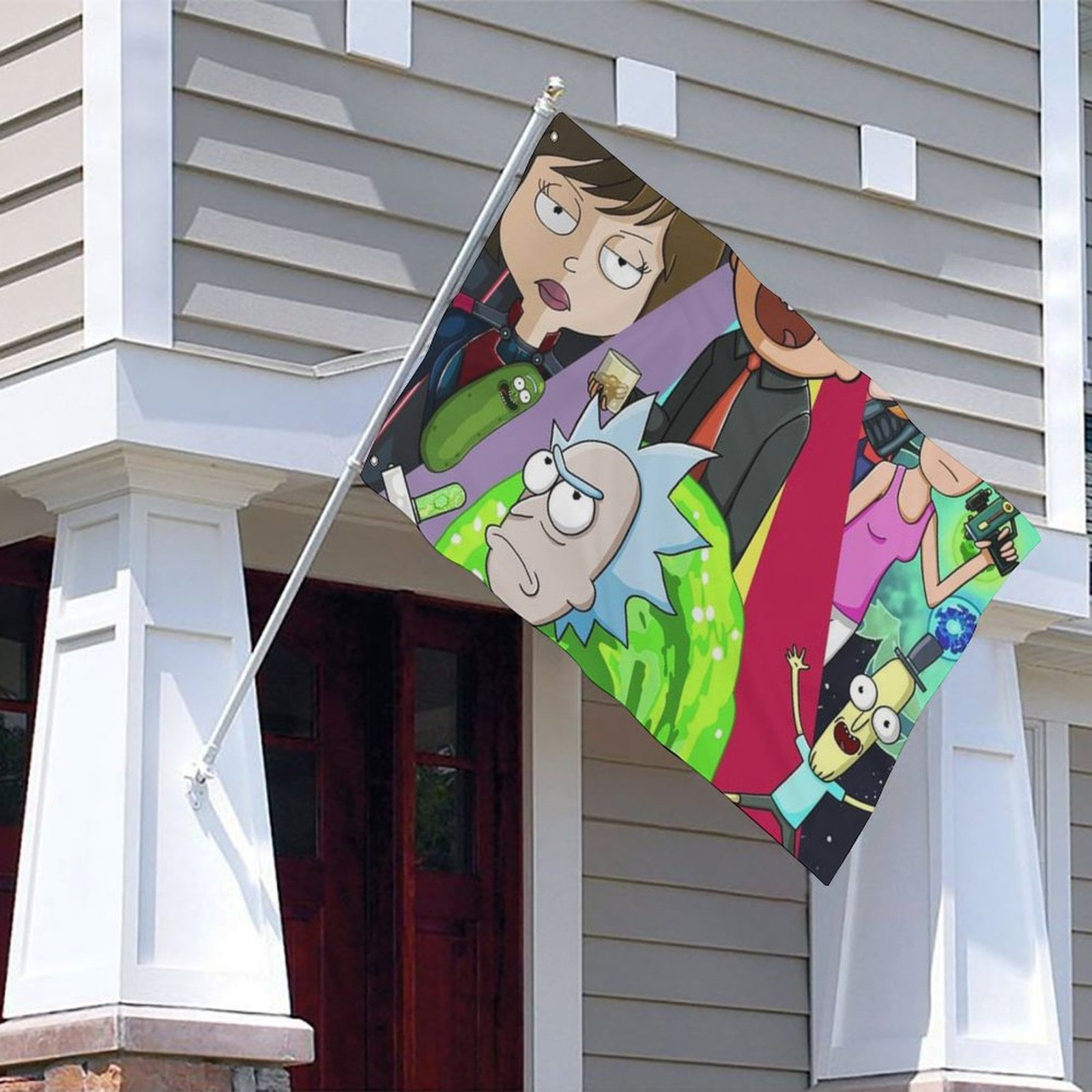 Rick And Morty Garden Banner - Double-Sided House Outdoor Flag for Yard ...